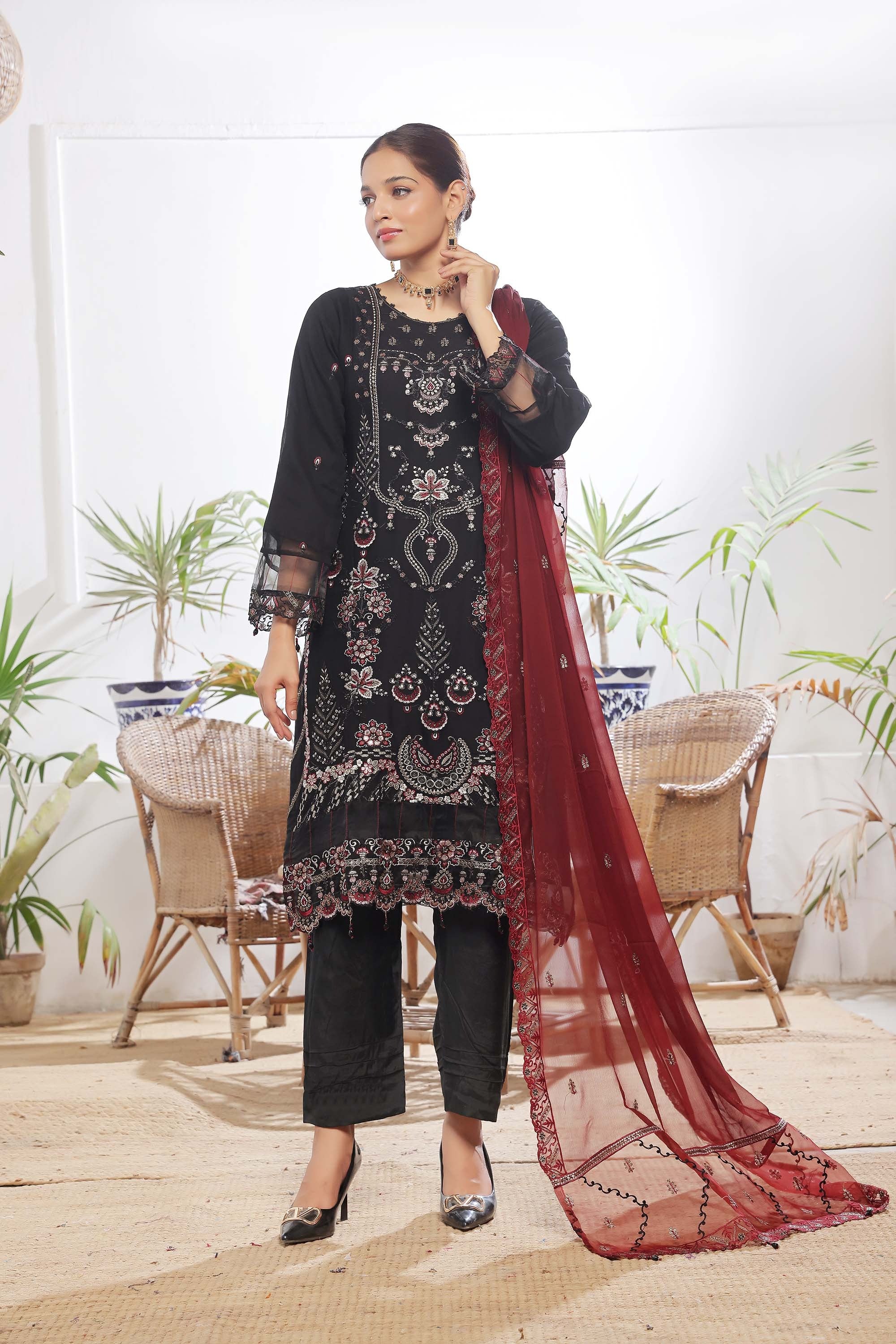 Guldasta By Bin khalid Luxury Chiffon Unstitched 3pcs – Jotey